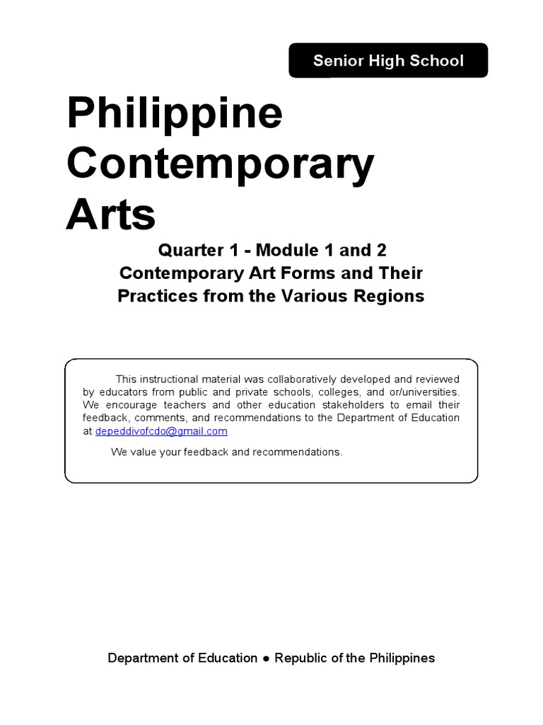 CPAR Q1 Mod1 Contemporary Arts Forms Ver3 | PDF | The Arts | Cebu