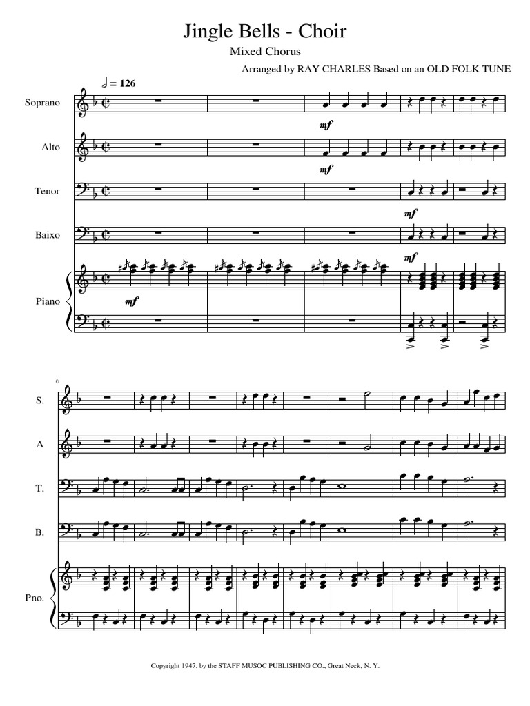 JingleBells SATB | PDF | Choral Music | Choral Compositions