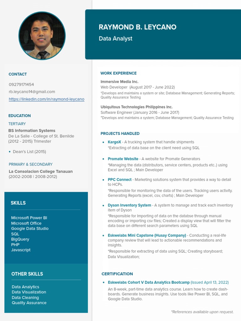 Leycano CV | PDF | Databases | Data