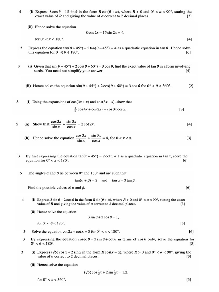 Maths Trig Paper 3 | PDF