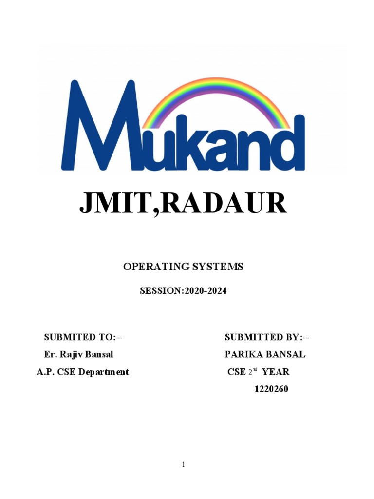 Parika Bansal 1220260 (OS FILE) | PDF | Teaching Methods & Materials ...