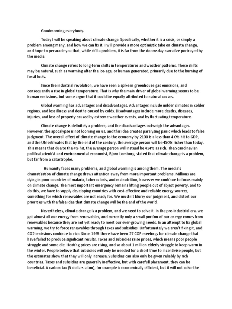 Optimistic Solutions for Climate Change | PDF | Climate Change ...