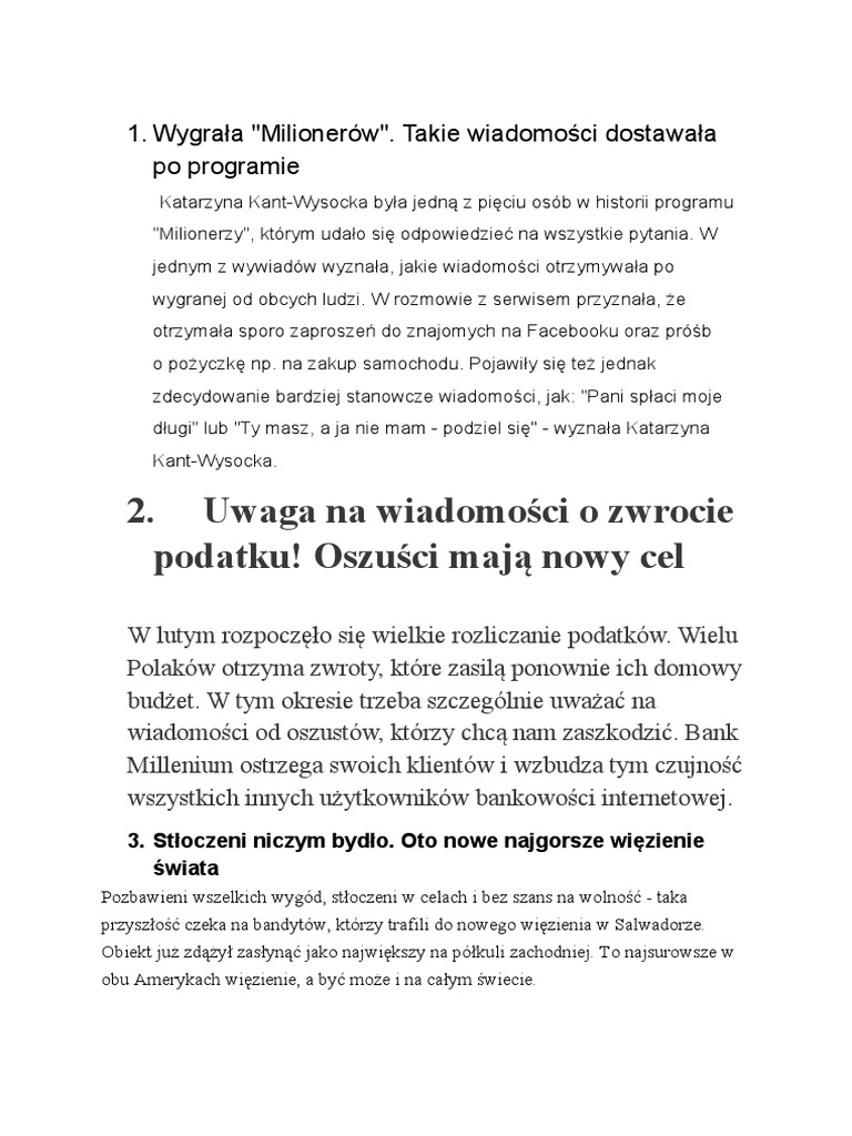 Prasówka 1 | PDF