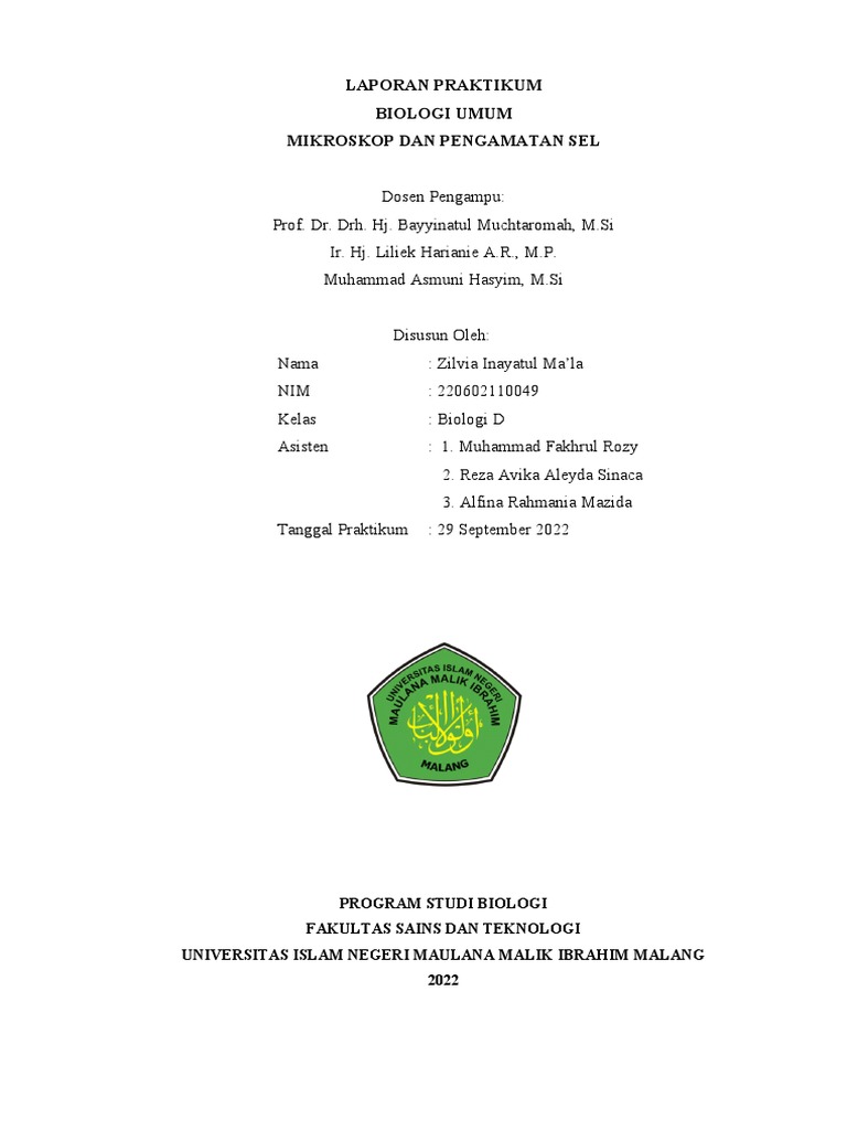 Rancangan Laprak Bio Umum | PDF