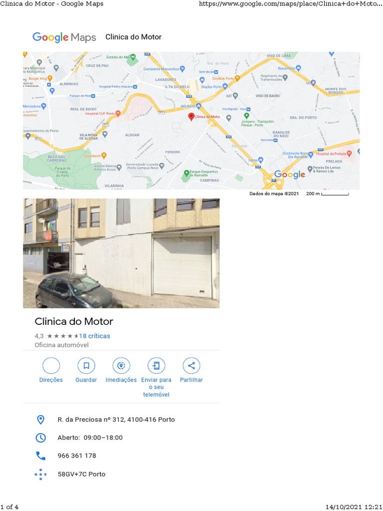 Clinica Do Motor - Google Maps | PDF