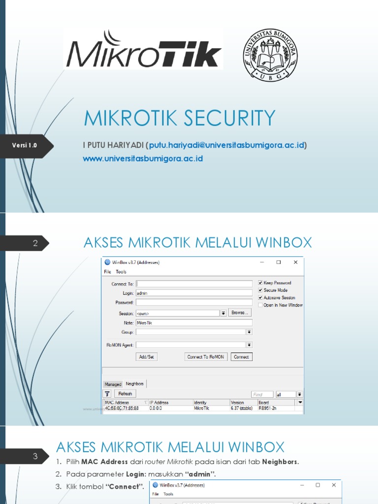 Modul Mikrotik Security Versi 1.0-FINAL | PDF