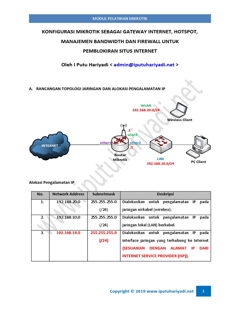 Modul Pelatihan Mikrotik | PDF | Griya & Taman | Teknologi & Rekayasa