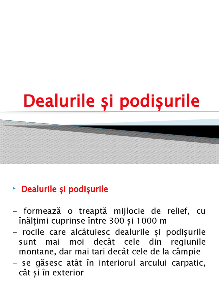 Dealurile Si Podisurile | PDF