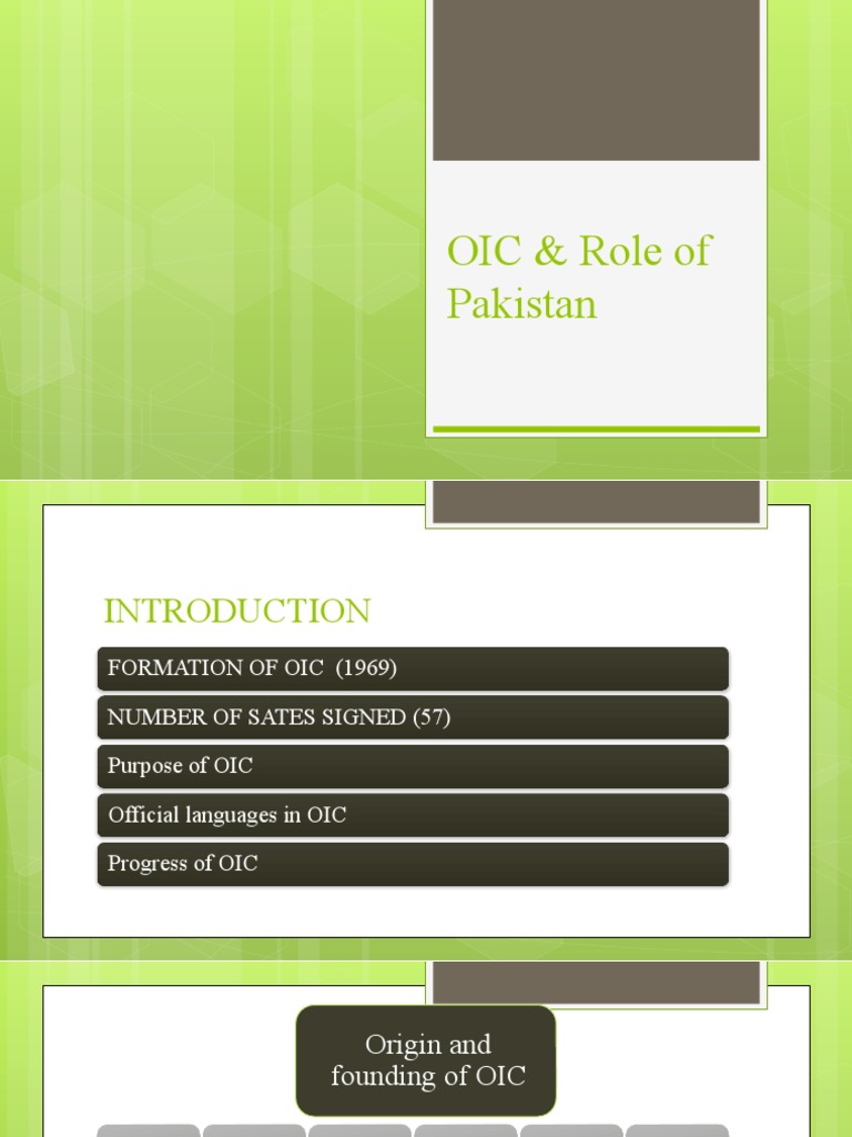 Pakistan's Role in OIC Formation and Impact | PDF | Organisation Of ...
