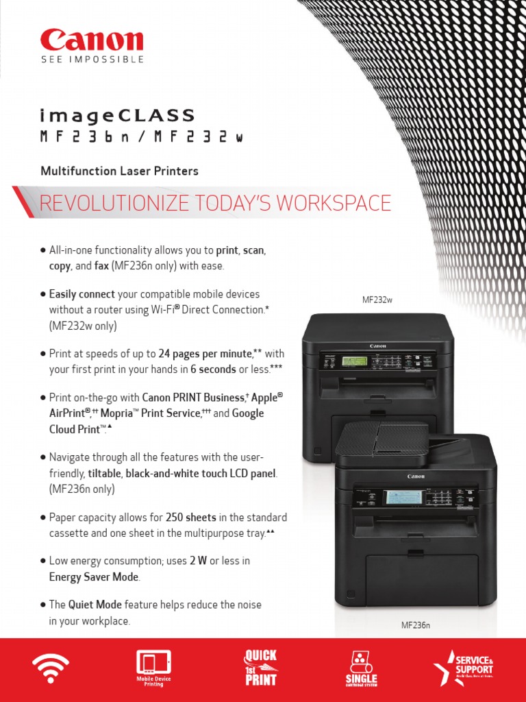 imageCLASS MF230 Series SpecSheet | PDF | Ios | Printer (Computing)