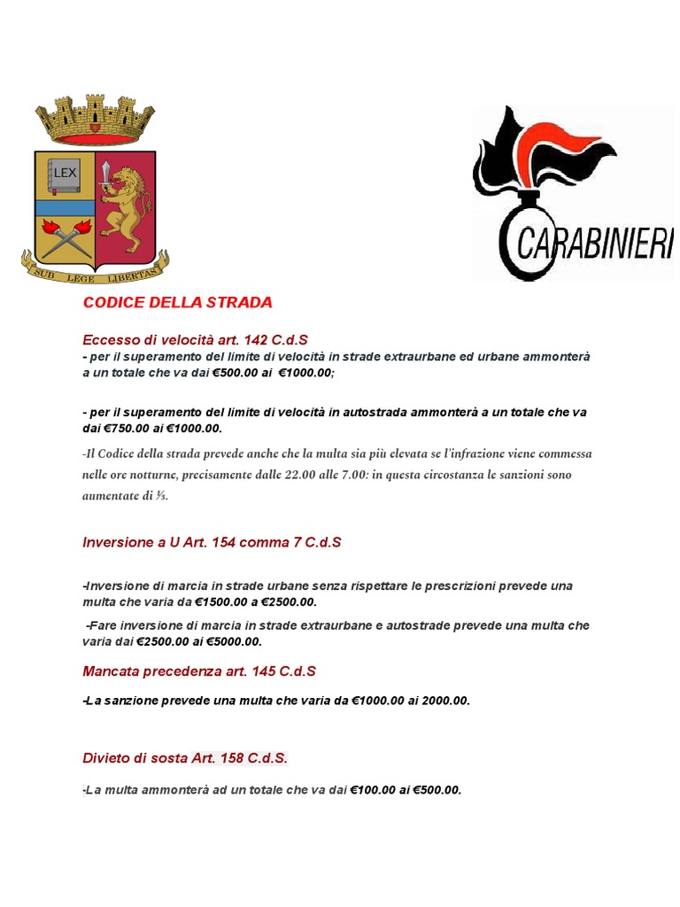 Codice Della Strada PDF | PDF