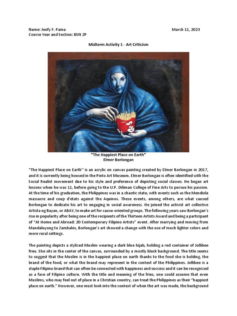 Midterm Activity 1 - Art Criticism | PDF