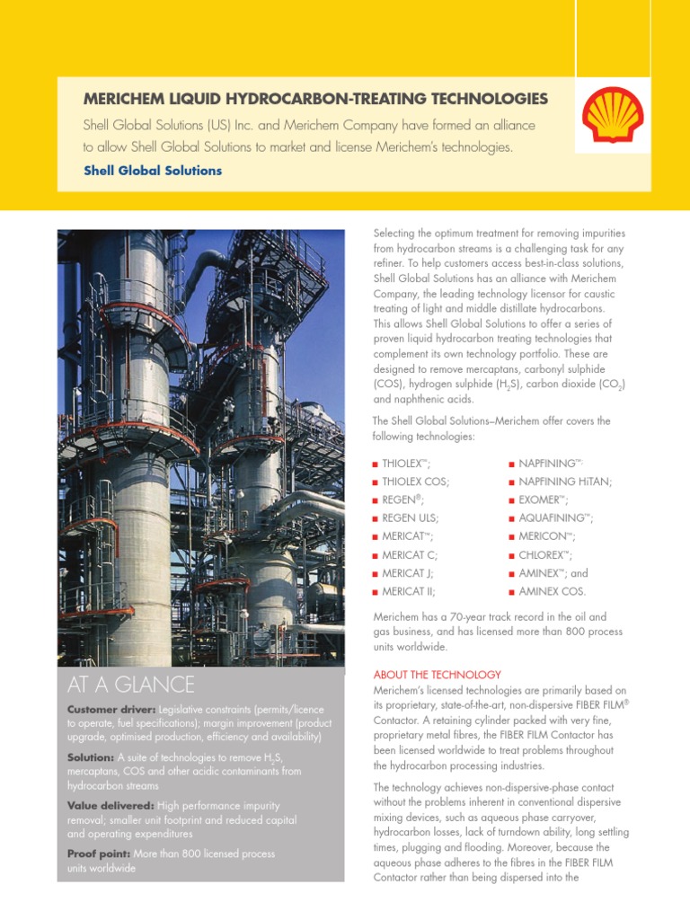 Fact Sheet Merichem | PDF | Cracking (Chemistry) | Oil Refinery