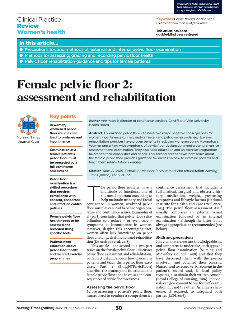 Female Pelvic Floor 2 Assessment and Rehabilitation PDF | PDF | Urinary Incontinence | Physical ...
