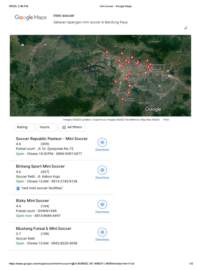 Sebarab Lapangan Mini Soccer - Google Maps | PDF