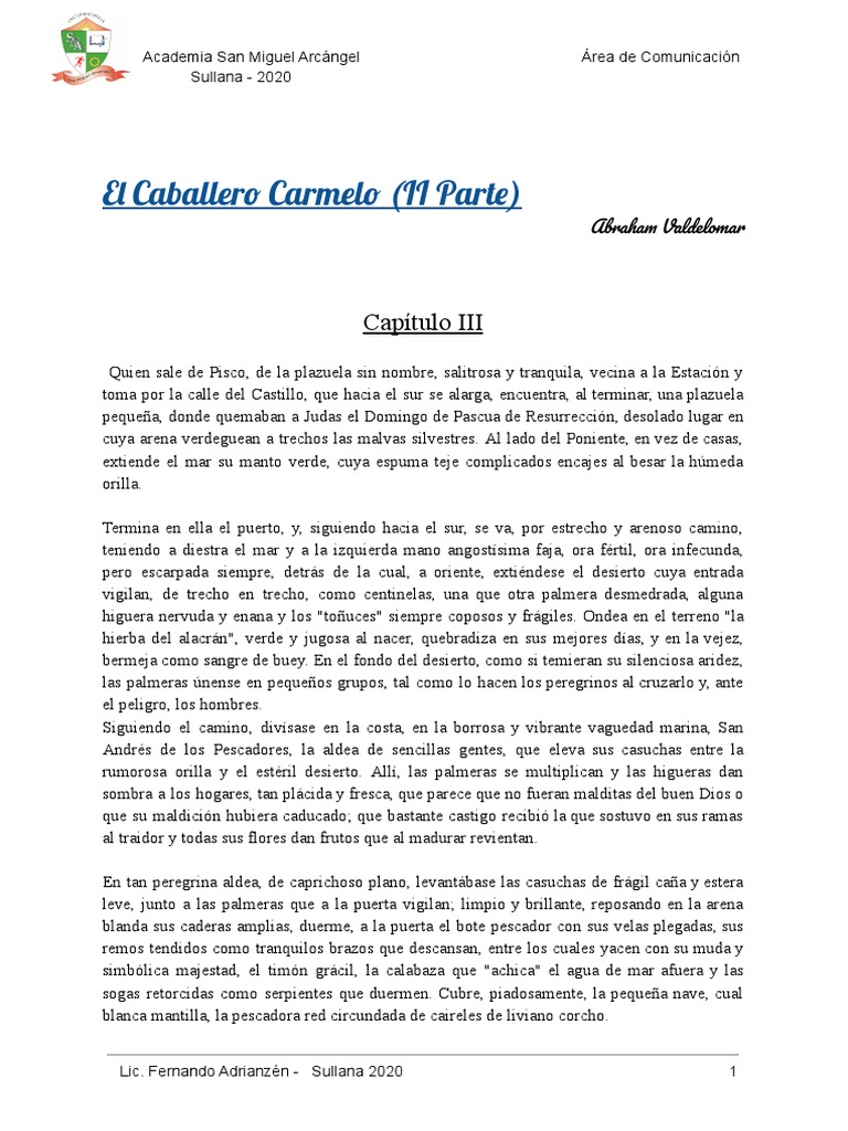 El Caballero Carmelo (II Parte) PDF | PDF | Viajes y turismo | Poesía