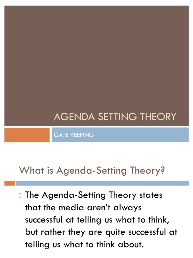 Agenda Setting Theory | PDF | Psychology | Truth