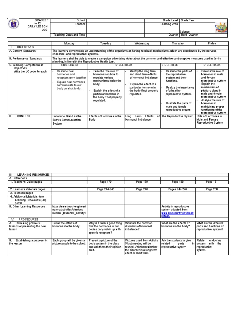 DLL Mod.1 Part 2 3RD QRTR G10 | PDF | Hormone | Reproductive System