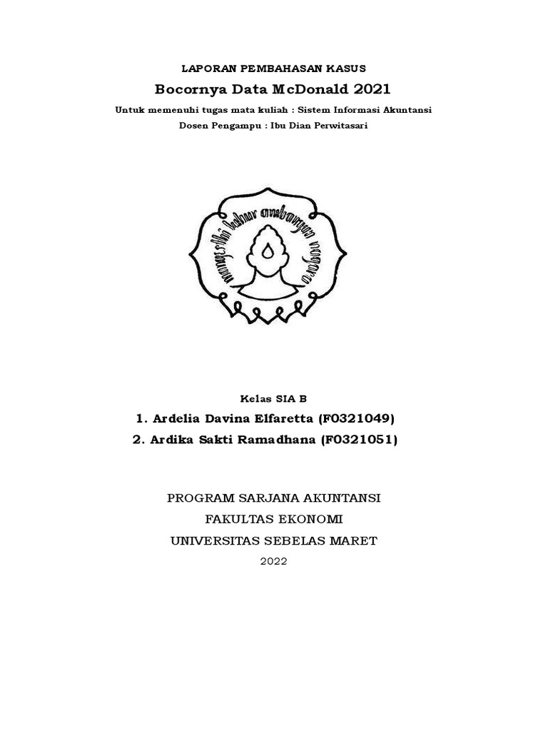 Kebocoran Data McDonald 2021: Analisis dan Solusi | PDF | Karier ...