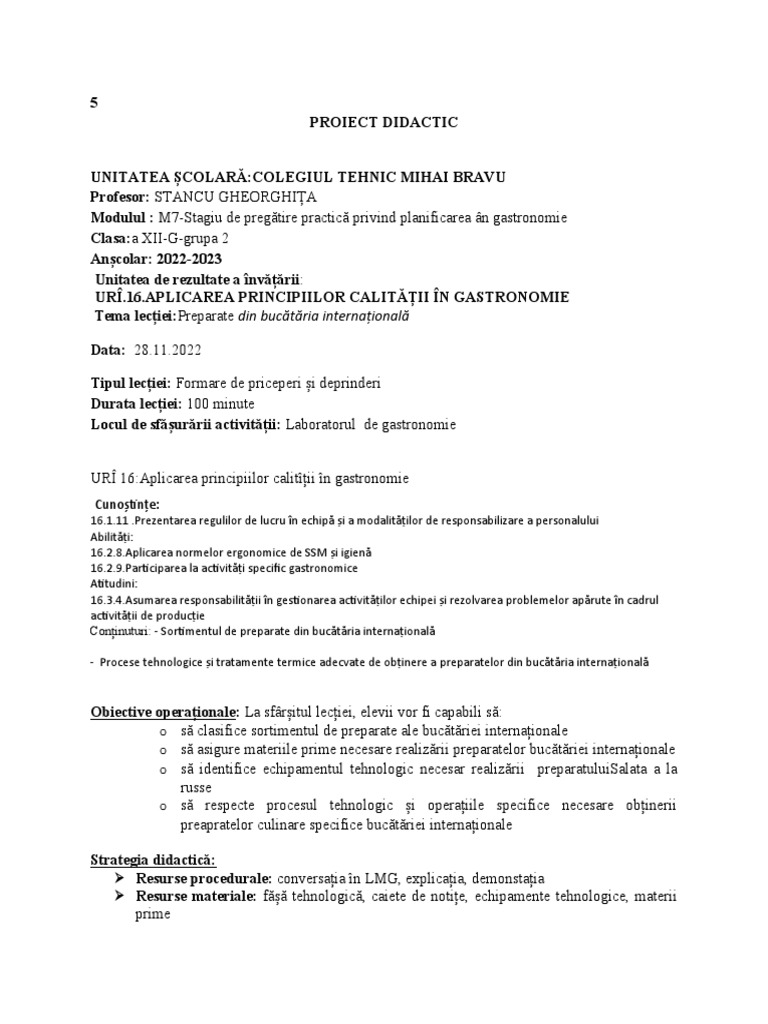 Proiect Didactic Formare de Priceperi Și Deprinderi-Gr 2 | PDF