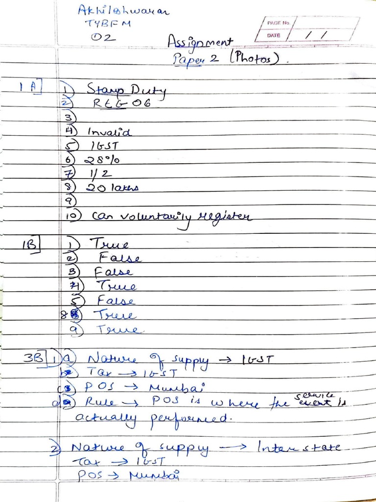 Indirect Tax Assignment | PDF