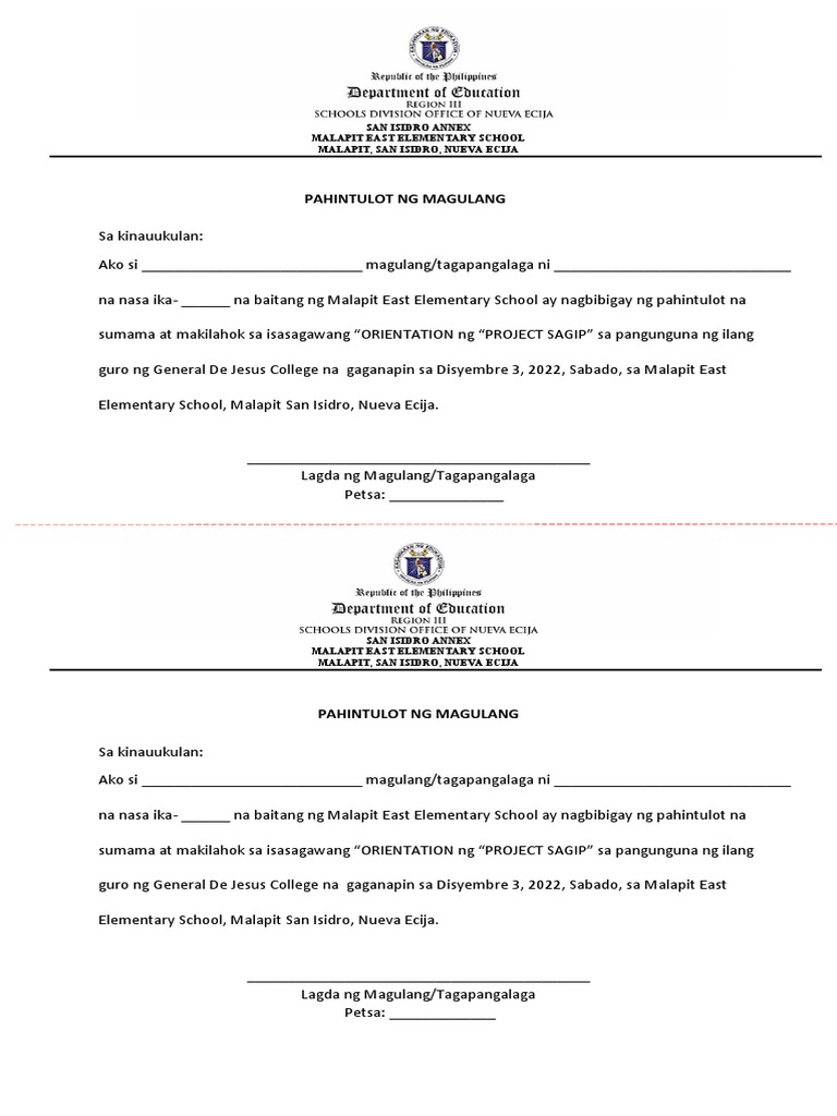 Project Sagip Permit | PDF