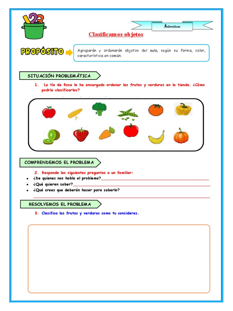 E1 Ficha D2 Mat Clasificamos Objetos | PDF