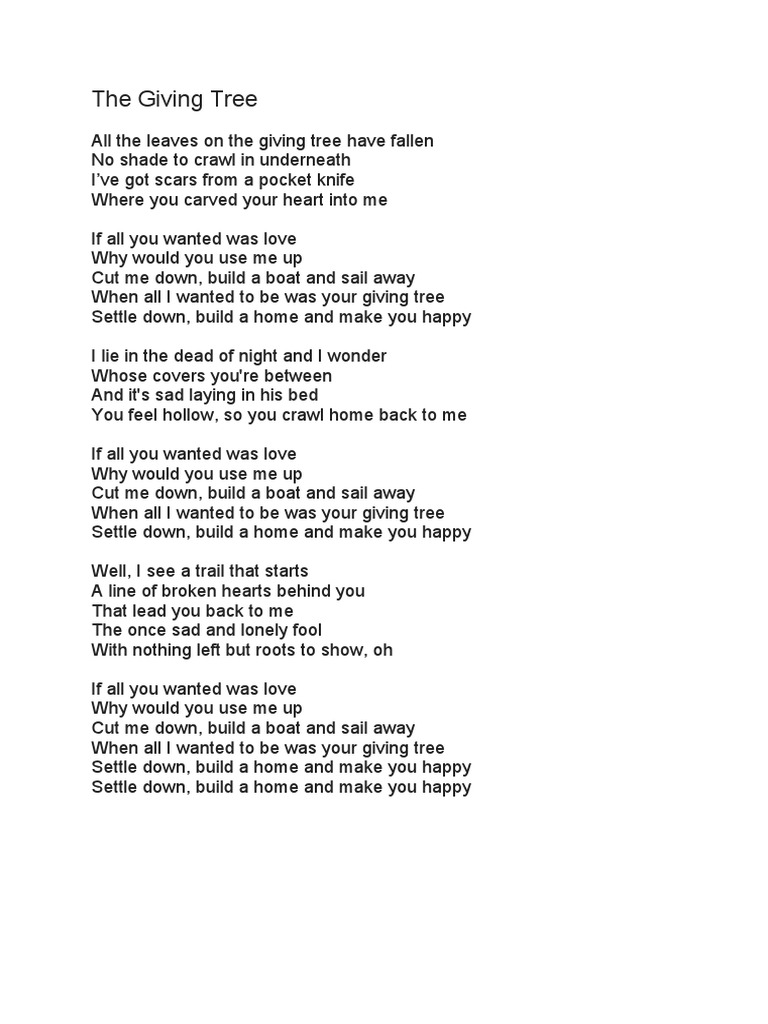 The Giving Tree (Tekst) | PDF