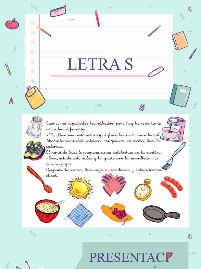 Actividades y Ejercicios con la Letra S | PDF | Artes del Lenguaje y ...
