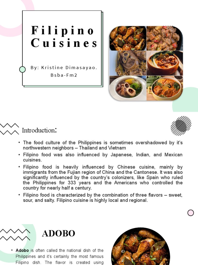 Exploring Filipino Cuisine and Dishes | PDF