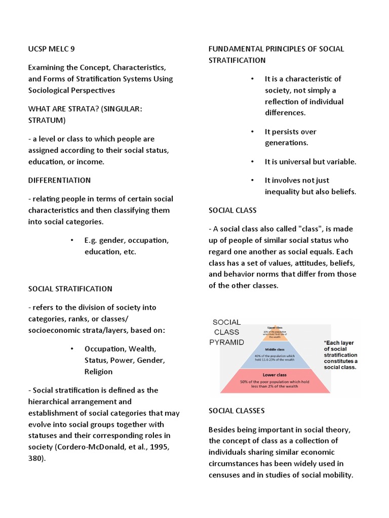 Ucsp Melc 9 | PDF | Social Stratification | Social Mobility