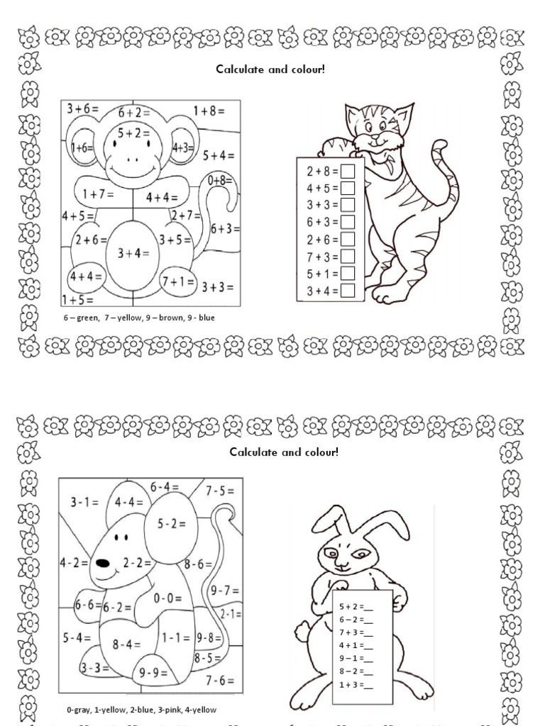 Calculate and Colour PDF | PDF | Color