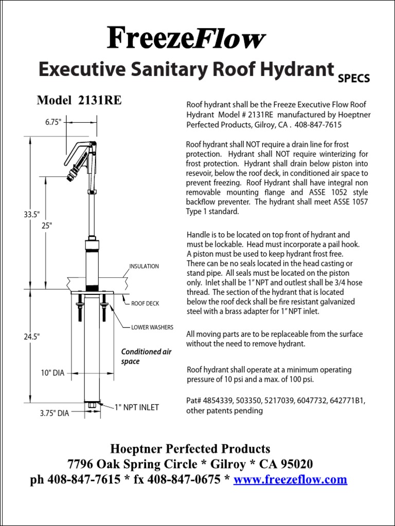 Executive Roof Hydrant PDF | PDF