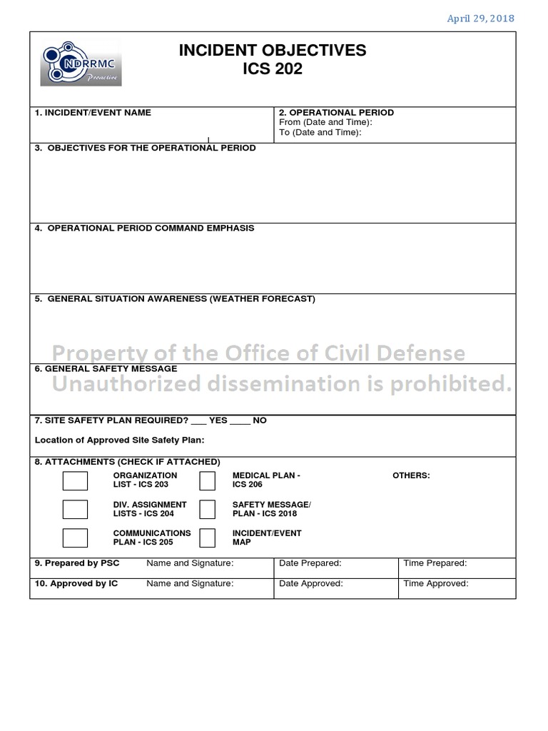 Bics Ics 202 | PDF | Incident Command System