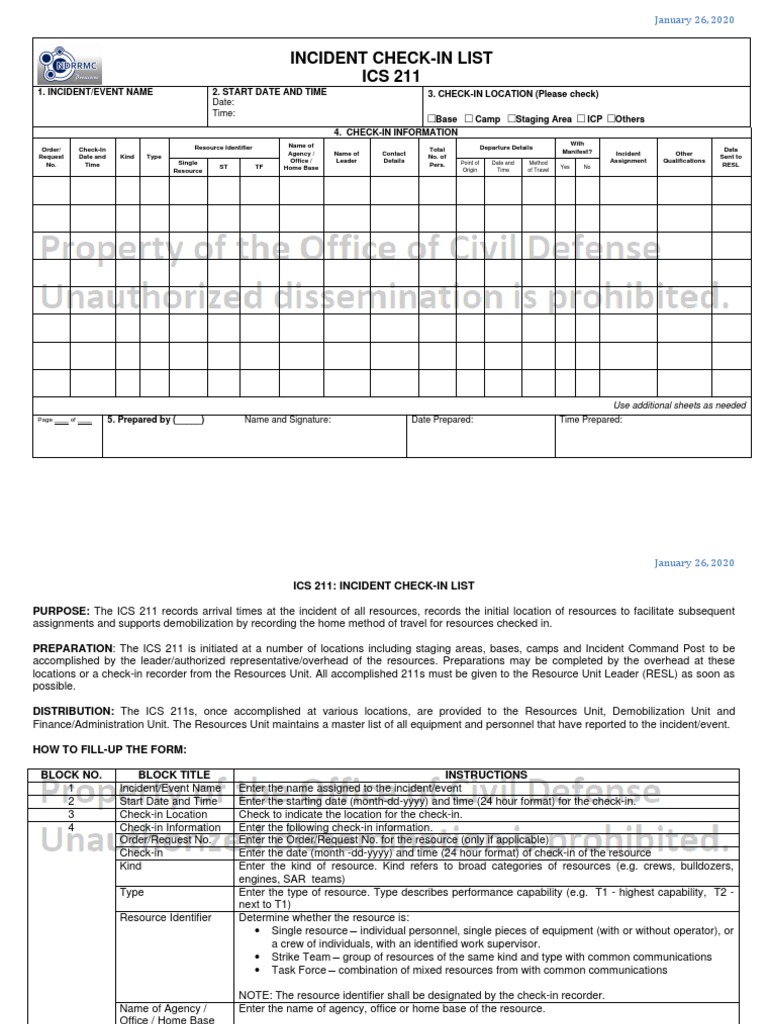 Bics Ics 211 | Download Free PDF | Incident Command System