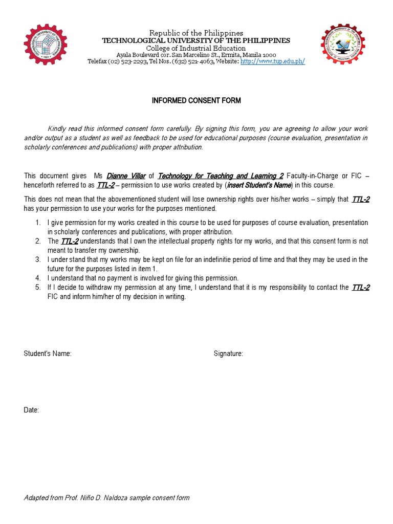 Informed Consent Form | PDF