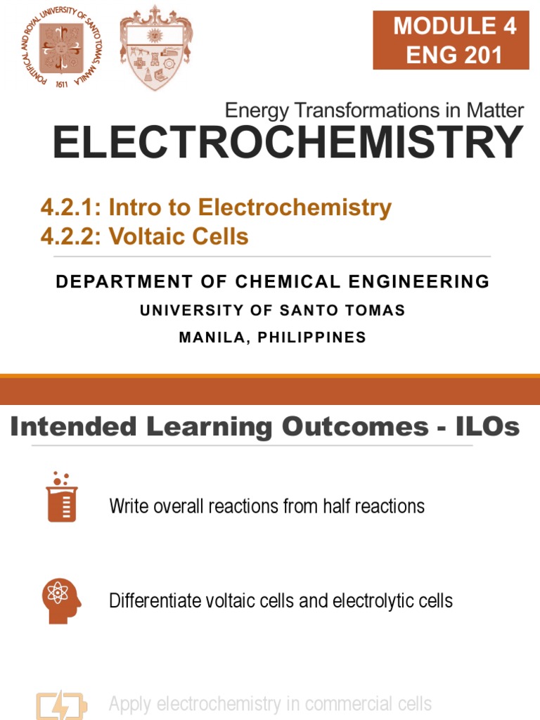 MODULE 4.2 Electrochemistry PDF | PDF | Redox | Electrochemistry