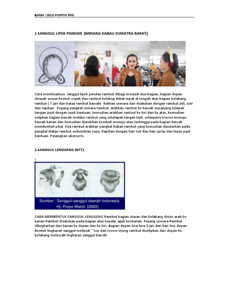 Cara Membuat Sanggul Tradisional | PDF