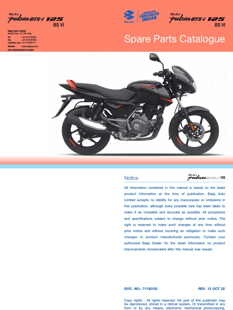 Pulsar 125 BS VI Spare Parts Catalogue | PDF | Technology & Engineering