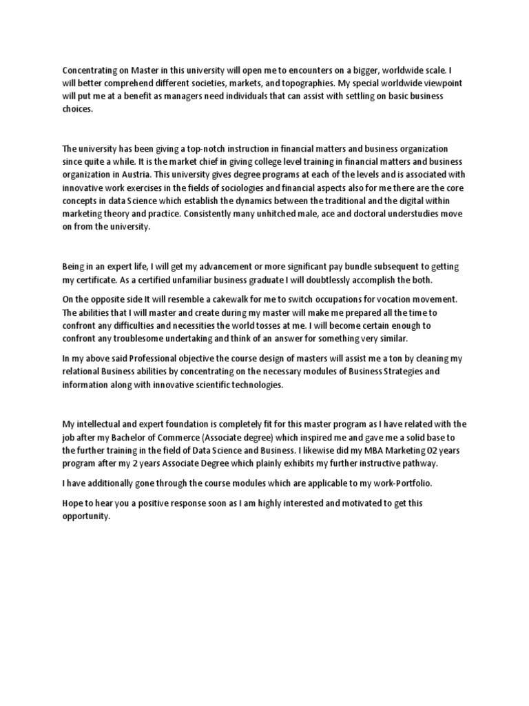 Motivation Letter-Austria | PDF