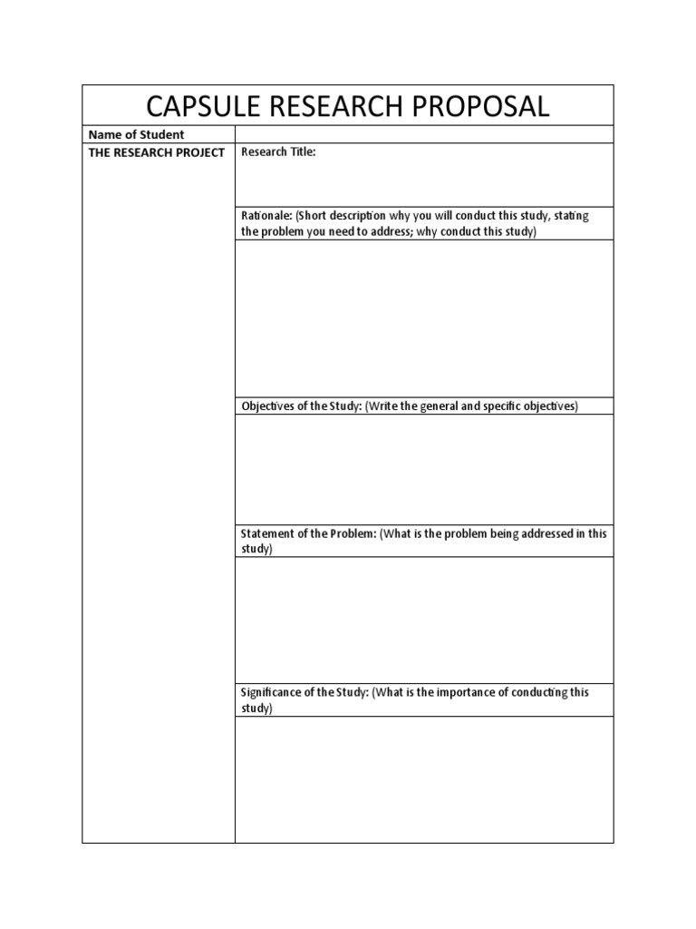 Capsule Research Proposal Template | PDF