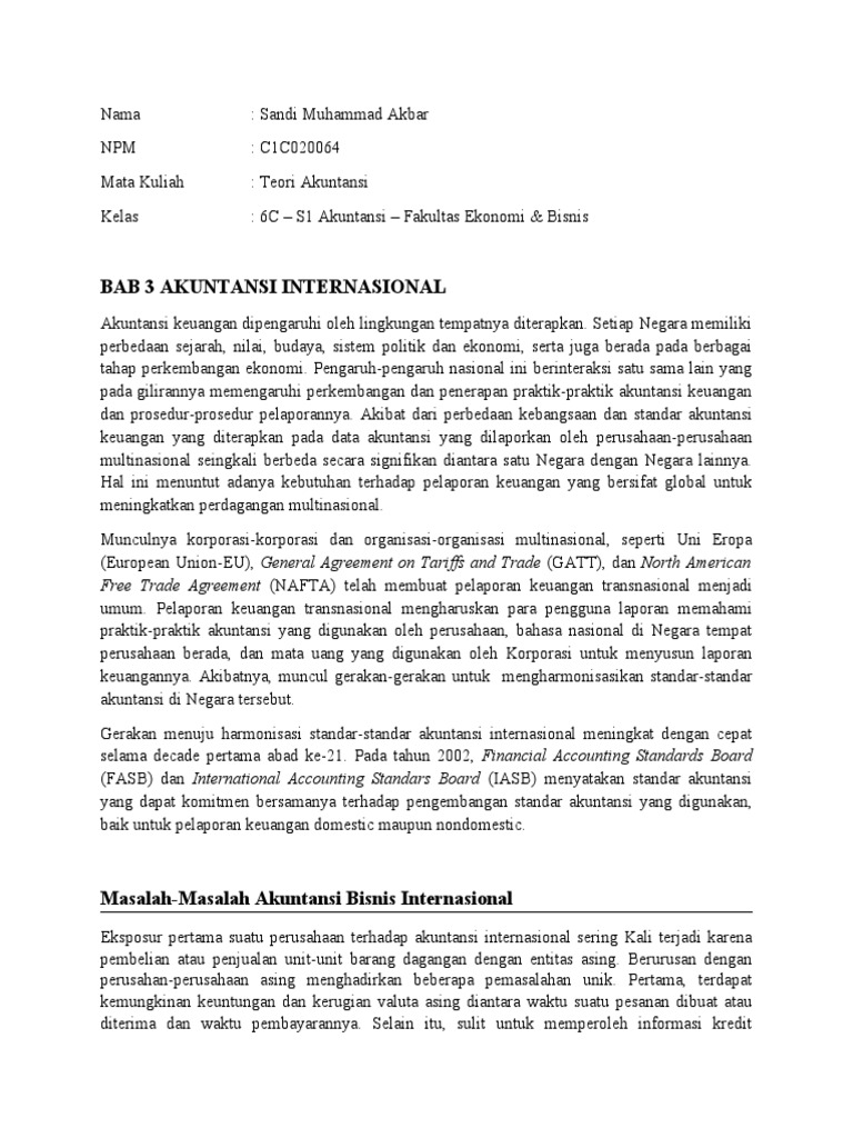 Akuntansi Internasional: Praktik dan Standar | PDF | Pengelolaan ...