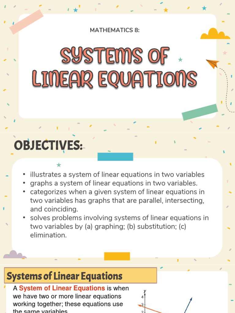 Systems of Linera Equations PDF | PDF | Equations | System Of Linear ...