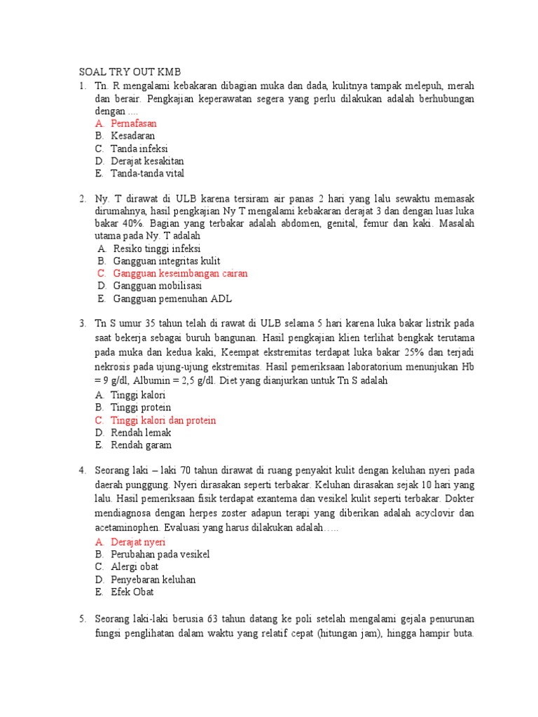 Soal Try Out Ukom Perawat KMB A | PDF