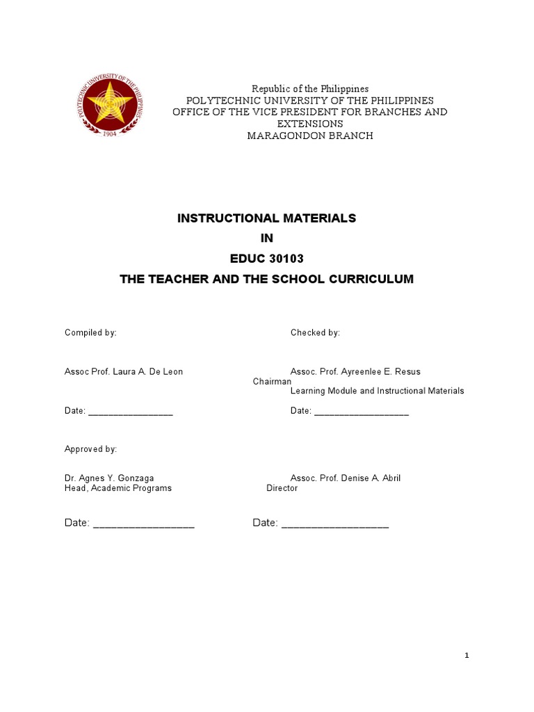 Educ-30103 (1) (Replica) | PDF | Curriculum | Philosophy Of Education
