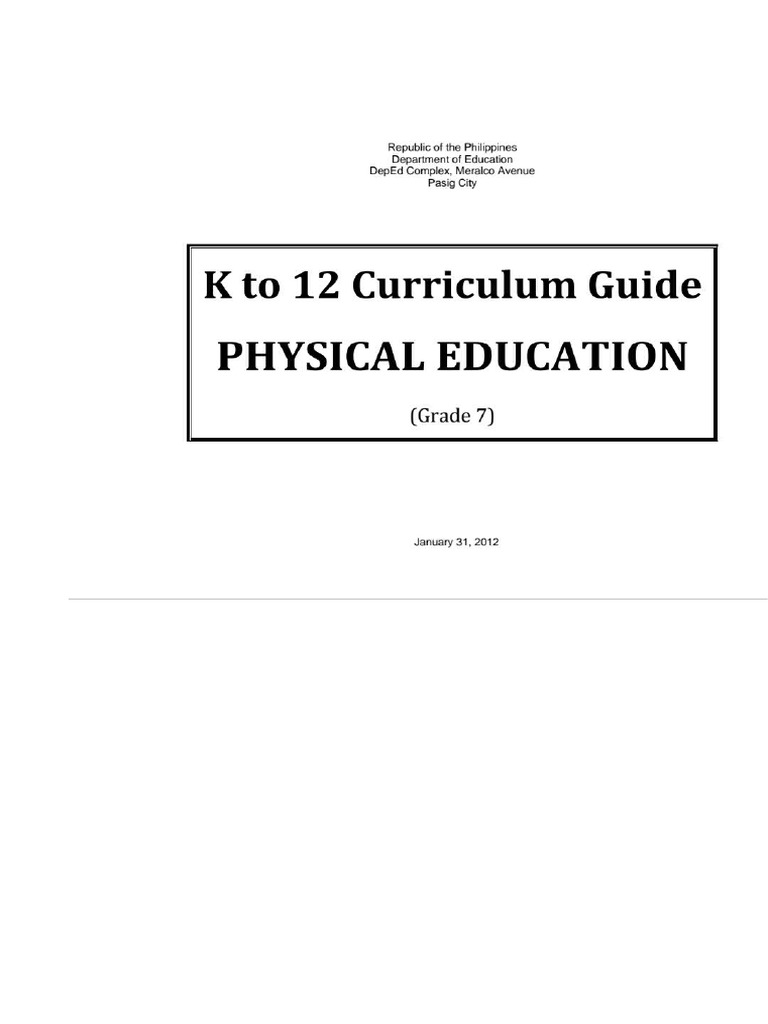 Dokumentips Physical Education K To 12 Curriculum Guide Grade 7 230309 154358 Pdf 