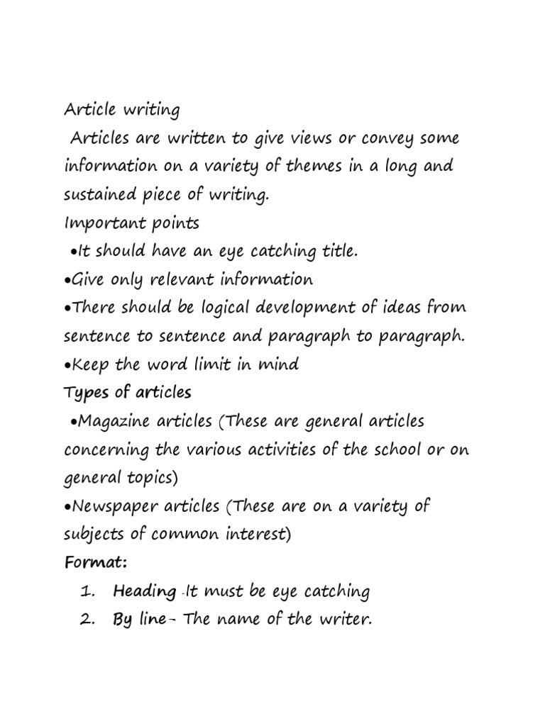 Guide to Writing Effective Articles: Key Elements, Types of Articles ...