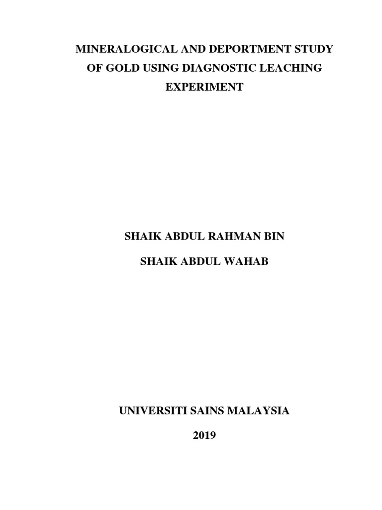 2019 - Rahman - Mineralogical and Deportment Study of Gold Using ...