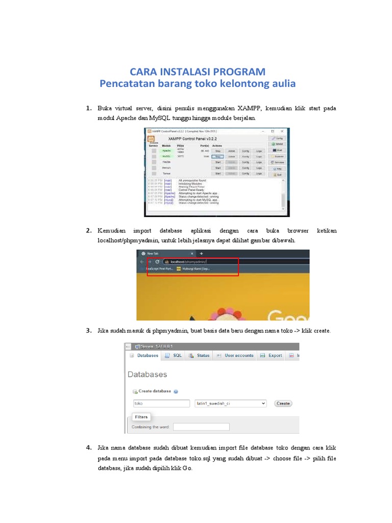 Contoh CARA INSTALASI PROGRAM | PDF