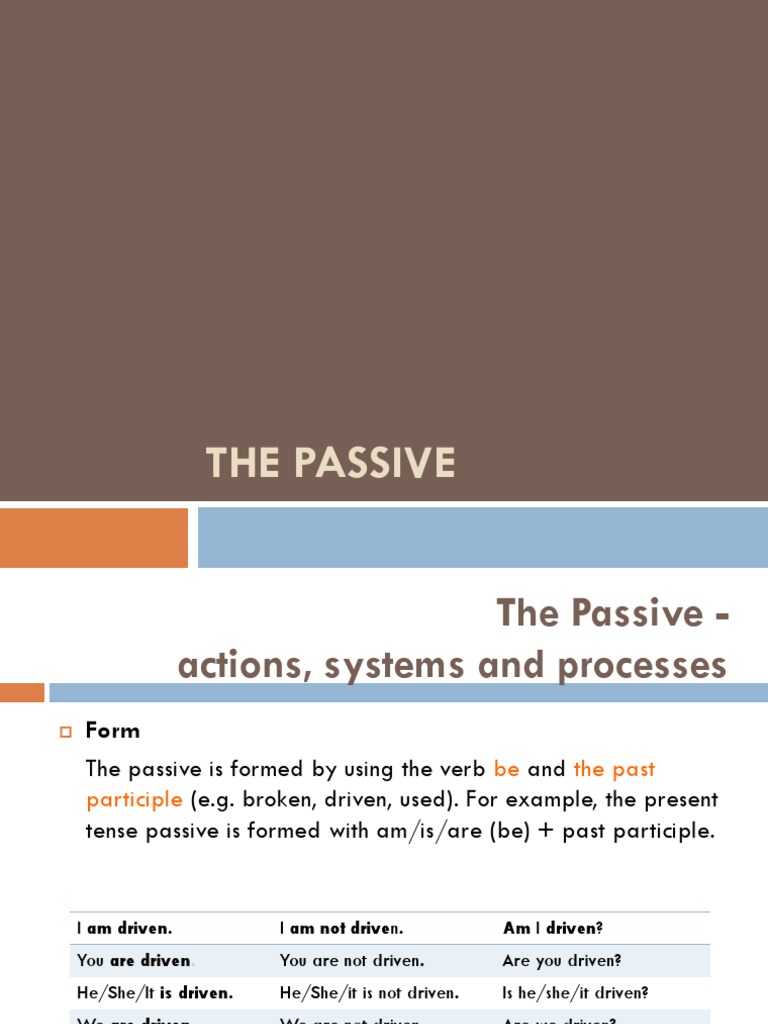 The Passive Voice: Forms, Uses and Structures | PDF | Verb ...